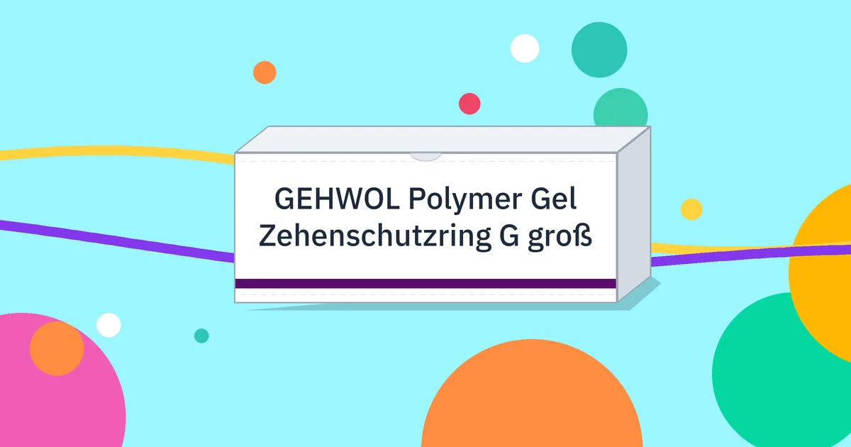 Symbolbild: Packung mit der Aufschrift GEHWOL Polymer Gel Zehenschutzring G groß (PZN 00696898) – Verfügbarkeit und Bezug in Apotheken in Frankfurt am Main