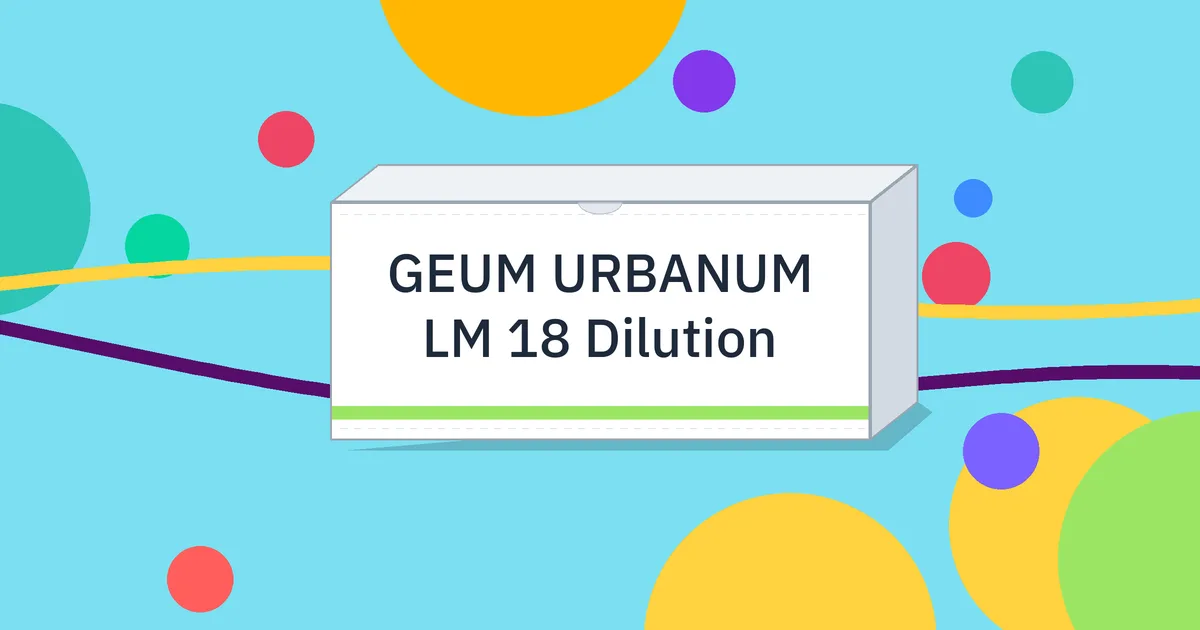 Symbolbild: Packung mit der Aufschrift GEUM URBANUM LM 18 Dilution (PZN 13543802) – Verfügbarkeit und Bezug in Apotheken in Frankfurt am Main