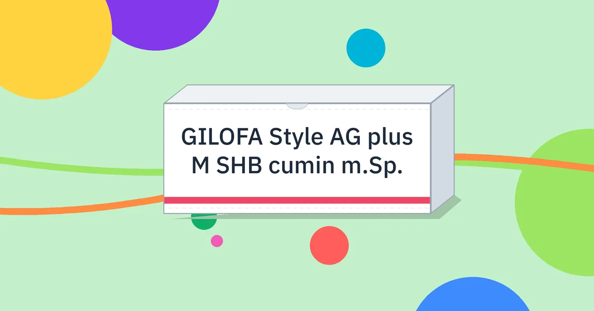 Symbolbild: Packung mit der Aufschrift GILOFA Style AG plus M SHB cumin m.Sp. (PZN 16727833) – Verfügbarkeit und Bezug in Apotheken in Frankfurt am Main