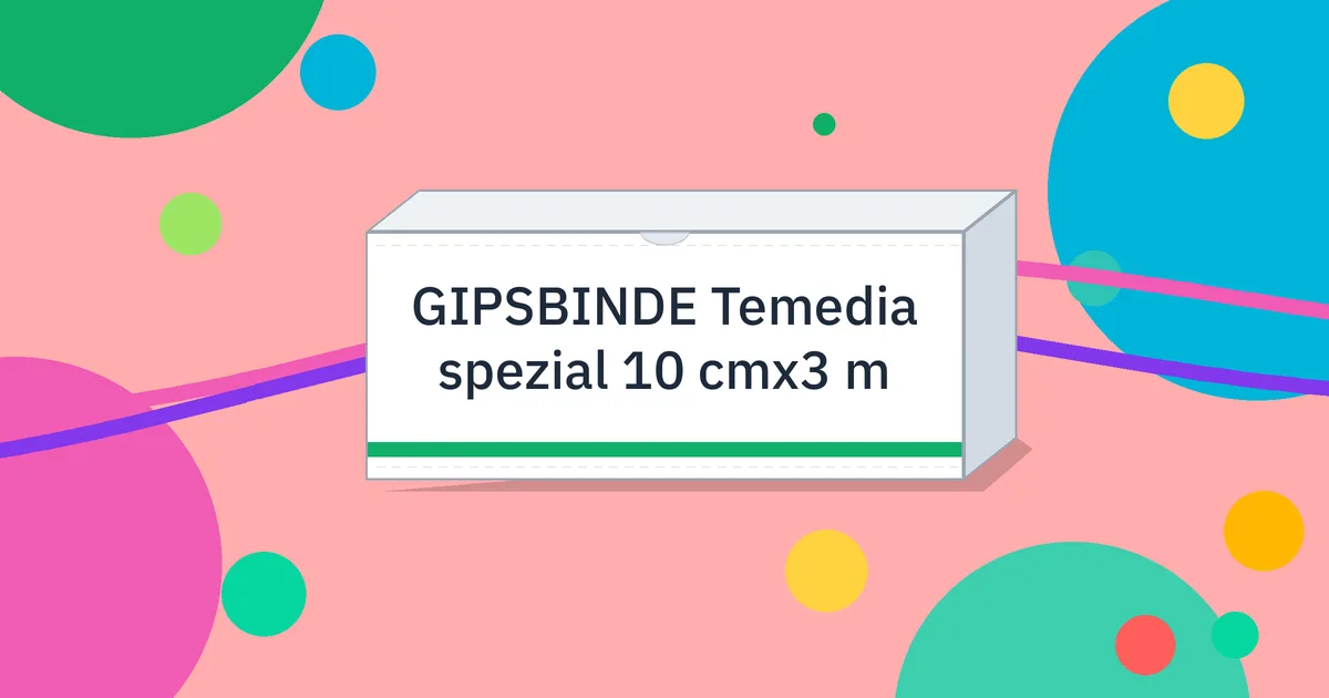 Symbolbild: Packung mit der Aufschrift GIPSBINDE Temedia spezial 10 cmx3 m (PZN 04402770) – Verfügbarkeit und Bezug in Apotheken in Frankfurt am Main