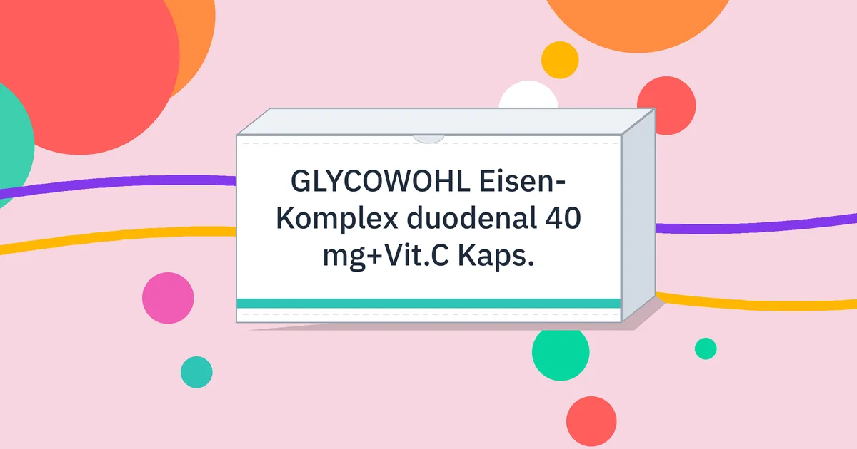 Symbolbild: Packung mit der Aufschrift GLYCOWOHL Eisen-Komplex duodenal 40 mg+Vit.C Kaps. (PZN 19745369) – Verfügbarkeit und Bezug in Apotheken in Frankfurt am Main