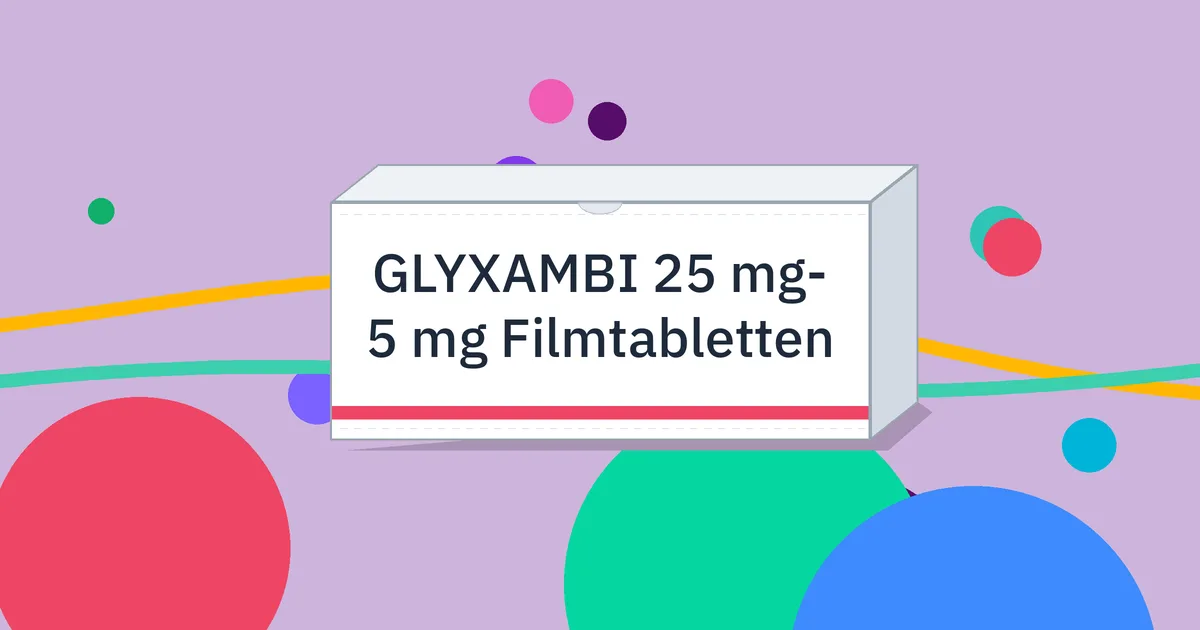 Symbolbild: Packung mit der Aufschrift GLYXAMBI 25 mg-5 mg Filmtabletten (PZN 12668909) – Verfügbarkeit und Bezug in Apotheken in Frankfurt am Main