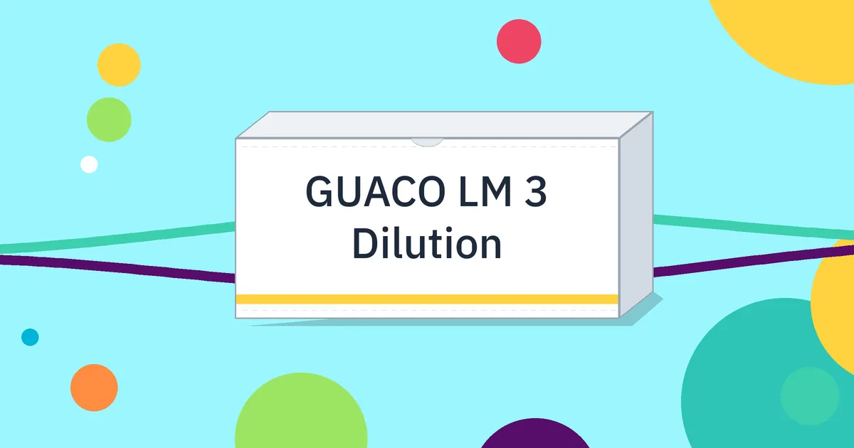 Symbolbild: Packung mit der Aufschrift GUACO LM 3 Dilution (PZN 13547817) – Verfügbarkeit und Bezug in Apotheken in Frankfurt am Main