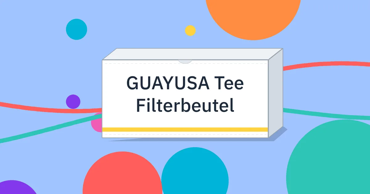 Symbolbild: Packung mit der Aufschrift GUAYUSA Tee Filterbeutel (PZN 18681087) – Verfügbarkeit und Bezug in Apotheken in Frankfurt am Main