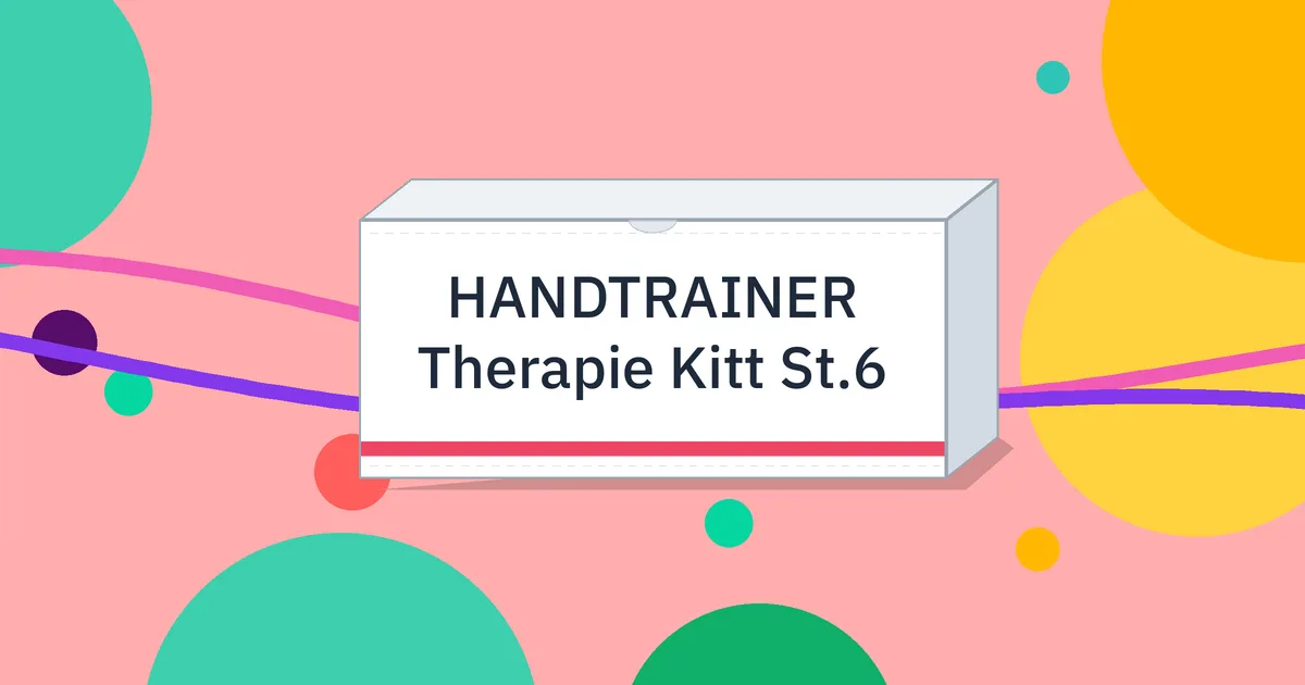 Symbolbild: Packung mit der Aufschrift HANDTRAINER Therapie Kitt St.6 (PZN 02439390) – Verfügbarkeit und Bezug in Apotheken in Frankfurt am Main