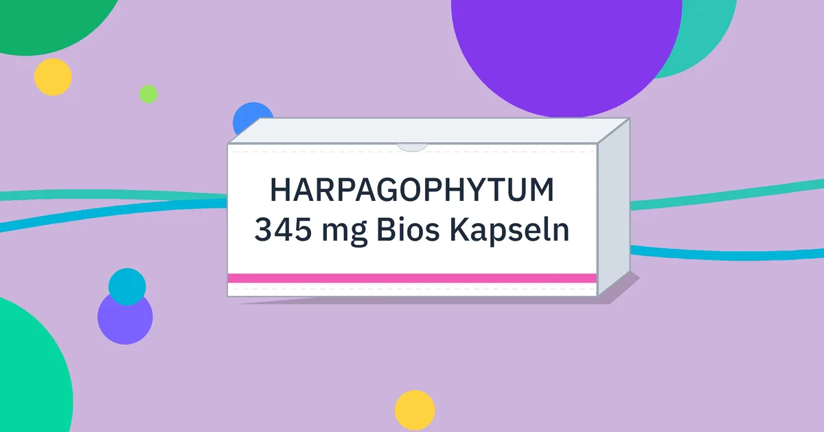 Symbolbild: Packung mit der Aufschrift HARPAGOPHYTUM 345 mg Bios Kapseln (PZN 20856795) – Verfügbarkeit und Bezug in Apotheken in Frankfurt am Main