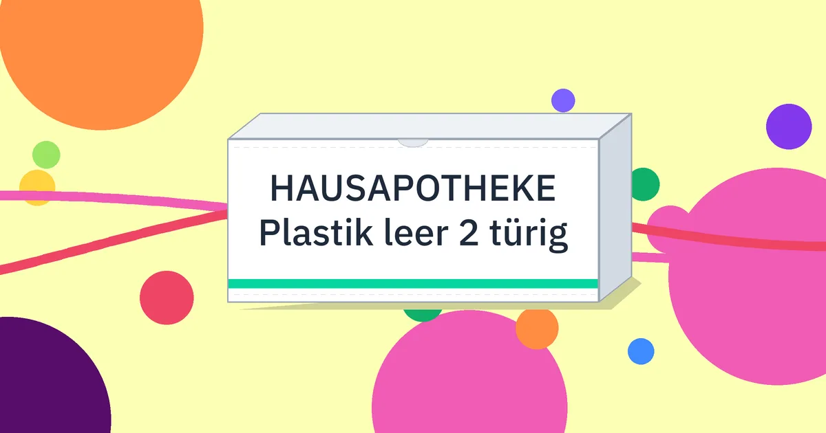 Symbolbild: Packung mit der Aufschrift HAUSAPOTHEKE Plastik leer 2 türig (PZN 03905109) – Verfügbarkeit und Bezug in Apotheken in Frankfurt am Main