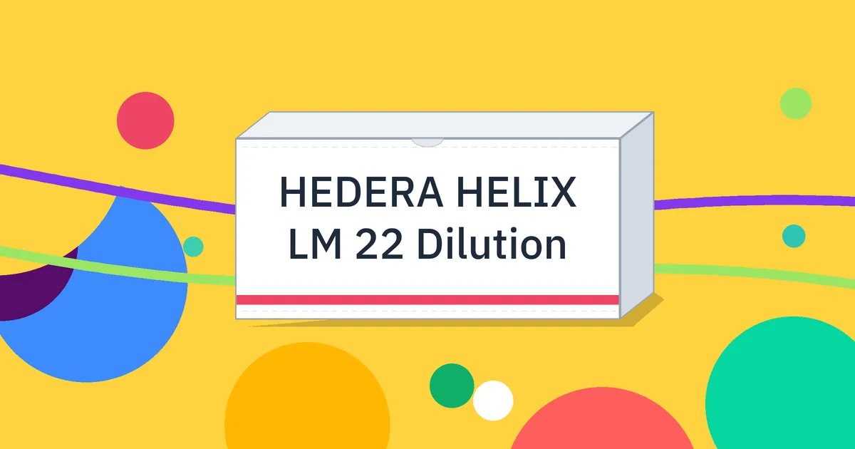 Symbolbild: Packung mit der Aufschrift HEDERA HELIX LM 22 Dilution (PZN 12885469) – Verfügbarkeit und Bezug in Apotheken in Frankfurt am Main
