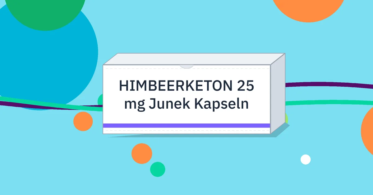 Symbolbild: Packung mit der Aufschrift HIMBEERKETON 25 mg Junek Kapseln (PZN 10977196) – Verfügbarkeit und Bezug in Apotheken in Frankfurt am Main