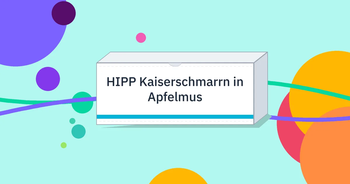 Symbolbild: Packung mit der Aufschrift HIPP Kaiserschmarrn in Apfelmus (PZN 20160740) – Verfügbarkeit und Bezug in Apotheken in Frankfurt am Main