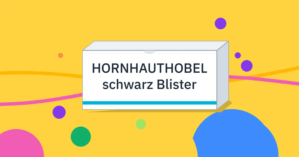 Symbolbild: Packung mit der Aufschrift HORNHAUTHOBEL schwarz Blister (PZN 01605455) – Verfügbarkeit und Bezug in Apotheken in Frankfurt am Main