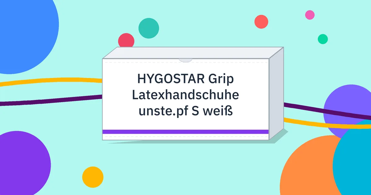 Symbolbild: Packung mit der Aufschrift HYGOSTAR Grip Latexhandschuhe unste.pf S weiß (PZN 20306936) – Verfügbarkeit und Bezug in Apotheken in Frankfurt am Main