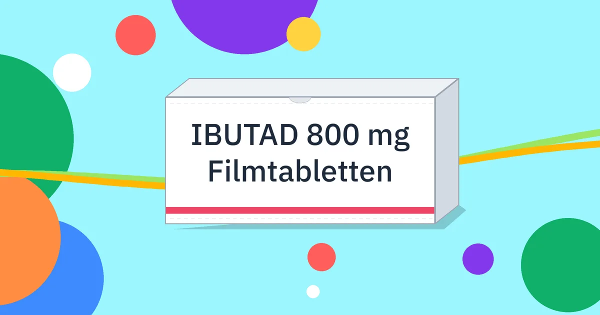 Symbolbild: Packung mit der Aufschrift IBUTAD 800 mg Filmtabletten (PZN 03827390) – Verfügbarkeit und Bezug in Apotheken in Frankfurt am Main