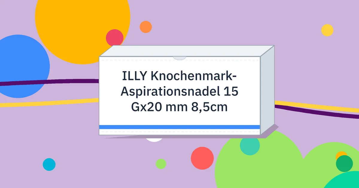 Symbolbild: Packung mit der Aufschrift ILLY Knochenmark-Aspirationsnadel 15 Gx20 mm 8,5cm (PZN 16362515) – Verfügbarkeit und Bezug in Apotheken in Frankfurt am Main
