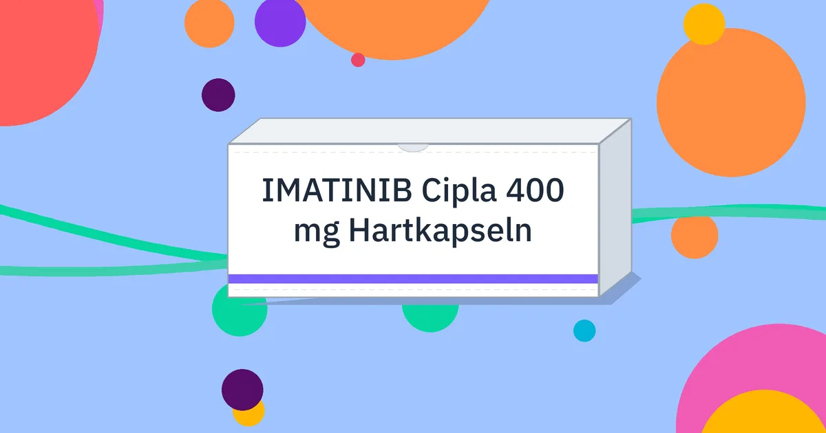 Symbolbild: Packung mit der Aufschrift IMATINIB Cipla 400 mg Hartkapseln (PZN 12544171) – Verfügbarkeit und Bezug in Apotheken in Frankfurt am Main