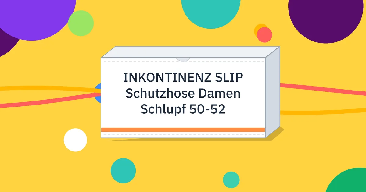 Symbolbild: Packung mit der Aufschrift INKONTINENZ SLIP Schutzhose Damen Schlupf 50-52 (PZN 10915663) – Verfügbarkeit und Bezug in Apotheken in Frankfurt am Main