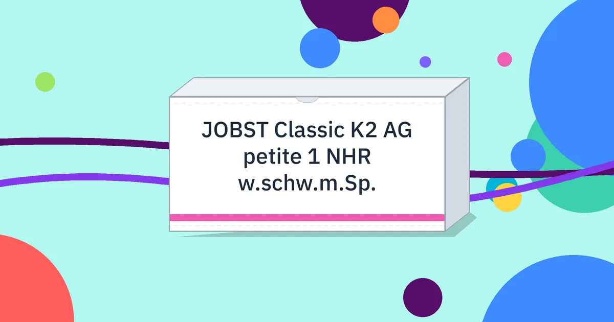 Symbolbild: Packung mit der Aufschrift JOBST Classic K2 AG petite 1 NHR w.schw.m.Sp. (PZN 11274137) – Verfügbarkeit und Bezug in Apotheken in Frankfurt am Main