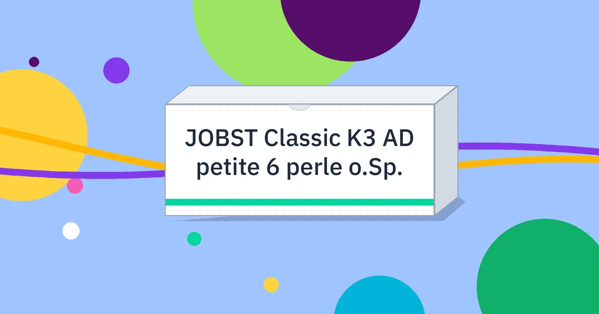 Symbolbild: Packung mit der Aufschrift JOBST Classic K3 AD petite 6 perle o.Sp. (PZN 13070522) – Verfügbarkeit und Bezug in Apotheken in Frankfurt am Main