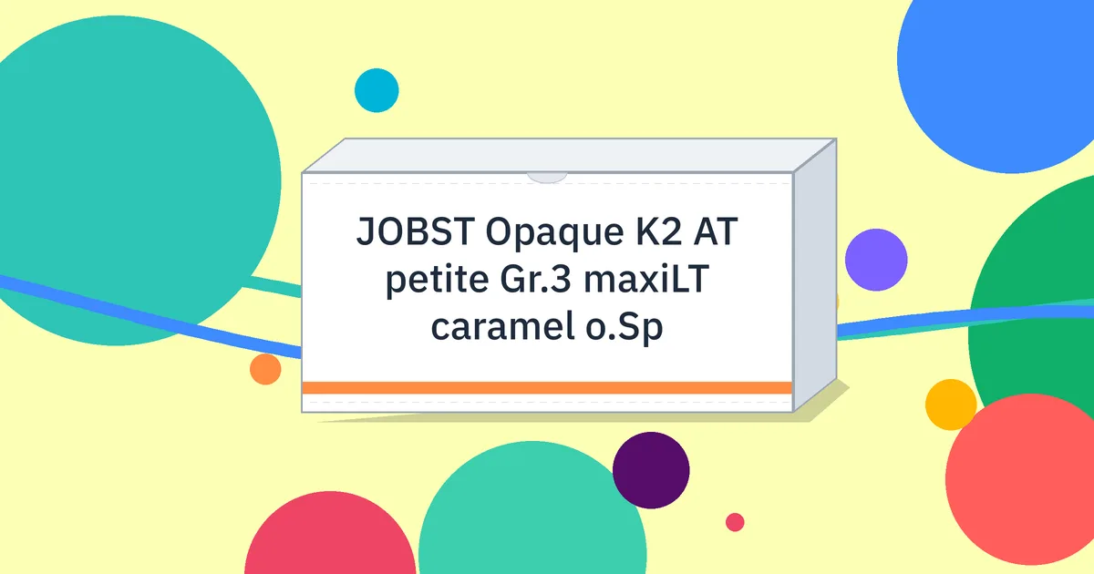 Symbolbild: Packung mit der Aufschrift JOBST Opaque K2 AT petite Gr.3 maxiLT caramel o.Sp (PZN 13119091) – Verfügbarkeit und Bezug in Apotheken in Frankfurt am Main