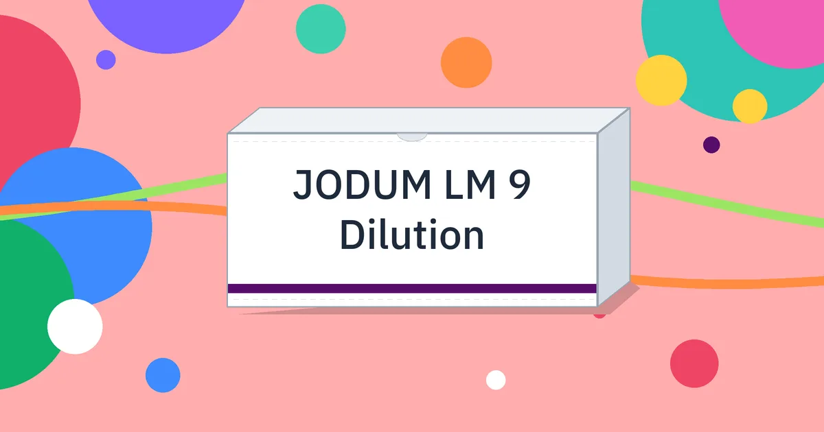 Symbolbild: Packung mit der Aufschrift JODUM LM 9 Dilution (PZN 12915667) – Verfügbarkeit und Bezug in Apotheken in Frankfurt am Main