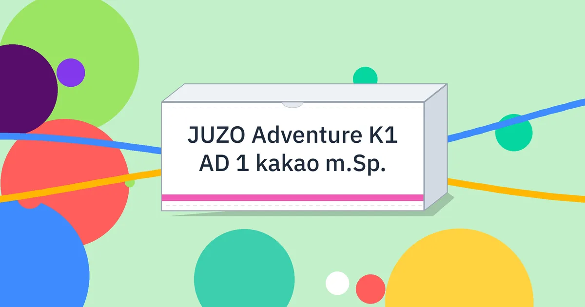 Symbolbild: Packung mit der Aufschrift JUZO Adventure K1 AD 1 kakao m.Sp. (PZN 14971428) – Verfügbarkeit und Bezug in Apotheken in Frankfurt am Main