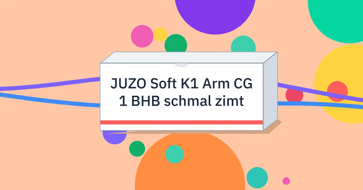 Symbolbild: Packung mit der Aufschrift JUZO Soft K1 Arm CG 1 BHB schmal zimt (PZN 15507561) – Verfügbarkeit und Bezug in Apotheken in Frankfurt am Main