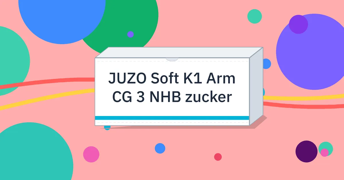 Symbolbild: Packung mit der Aufschrift JUZO Soft K1 Arm CG 3 NHB zucker (PZN 15506828) – Verfügbarkeit und Bezug in Apotheken in Frankfurt am Main