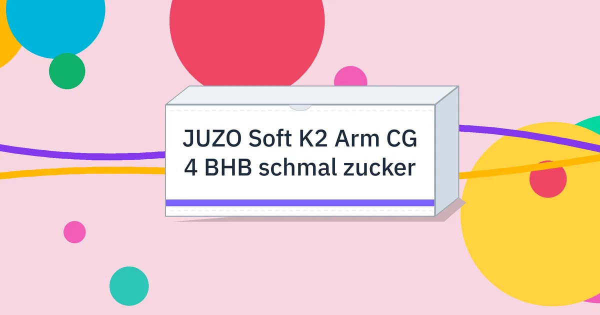 Symbolbild: Packung mit der Aufschrift JUZO Soft K2 Arm CG 4 BHB schmal zucker (PZN 15511189) – Verfügbarkeit und Bezug in Apotheken in Frankfurt am Main