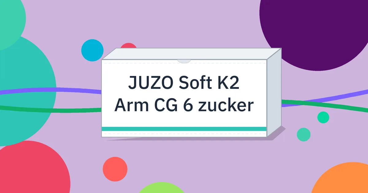 Symbolbild: Packung mit der Aufschrift JUZO Soft K2 Arm CG 6 zucker (PZN 15511893) – Verfügbarkeit und Bezug in Apotheken in Frankfurt am Main