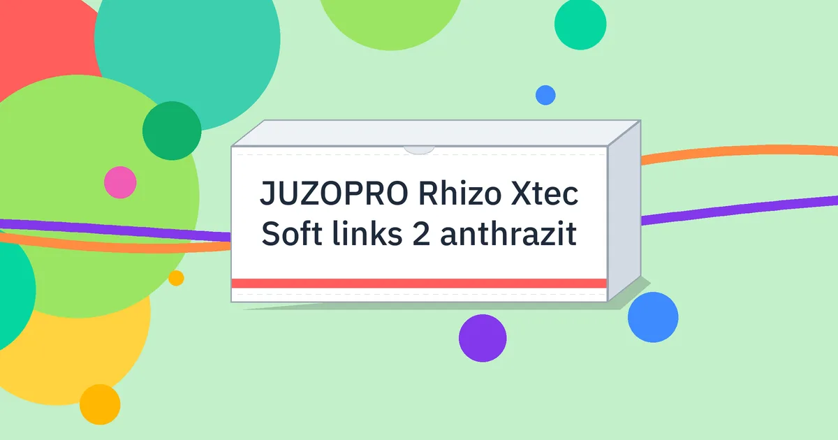 Symbolbild: Packung mit der Aufschrift JUZOPRO Rhizo Xtec Soft links 2 anthrazit (PZN 16766336) – Verfügbarkeit und Bezug in Apotheken in Frankfurt am Main