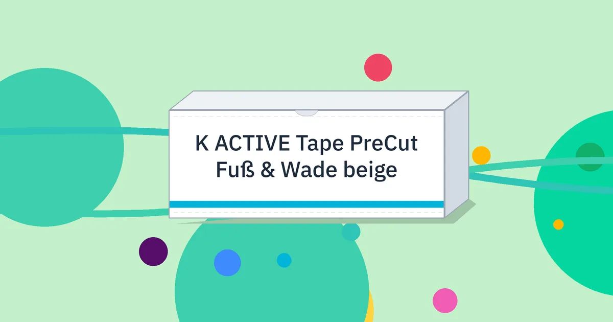 Symbolbild: Packung mit der Aufschrift K ACTIVE Tape PreCut Fuß & Wade beige (PZN 06936783) – Verfügbarkeit und Bezug in Apotheken in Frankfurt am Main