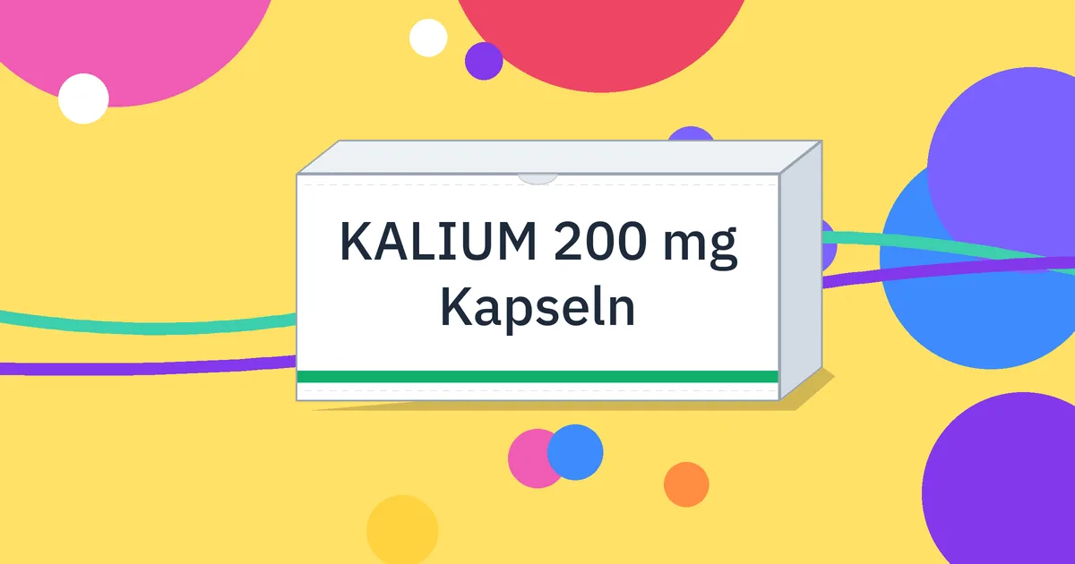 Symbolbild: Packung mit der Aufschrift KALIUM 200 mg Kapseln (PZN 07775460) – Verfügbarkeit und Bezug in Apotheken in Frankfurt am Main