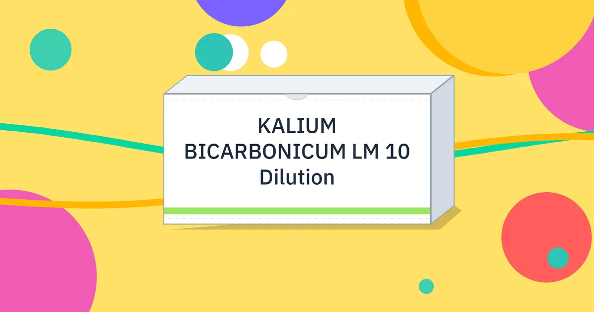 Symbolbild: Packung mit der Aufschrift KALIUM BICARBONICUM LM 10 Dilution (PZN 13783423) – Verfügbarkeit und Bezug in Apotheken in Frankfurt am Main