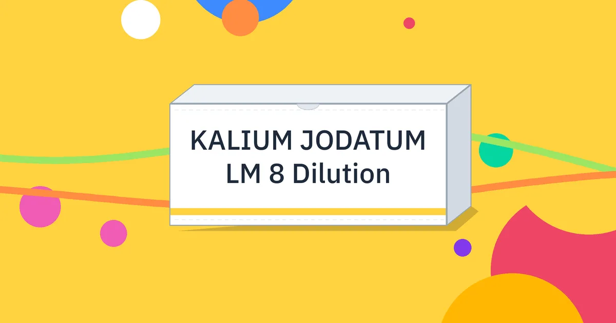 Symbolbild: Packung mit der Aufschrift KALIUM JODATUM LM 8 Dilution (PZN 12922354) – Verfügbarkeit und Bezug in Apotheken in Frankfurt am Main