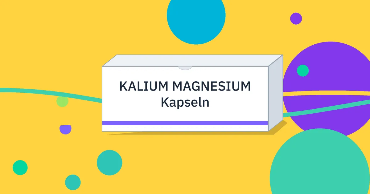 Symbolbild: Packung mit der Aufschrift KALIUM MAGNESIUM Kapseln (PZN 15576119) – Verfügbarkeit und Bezug in Apotheken in Frankfurt am Main