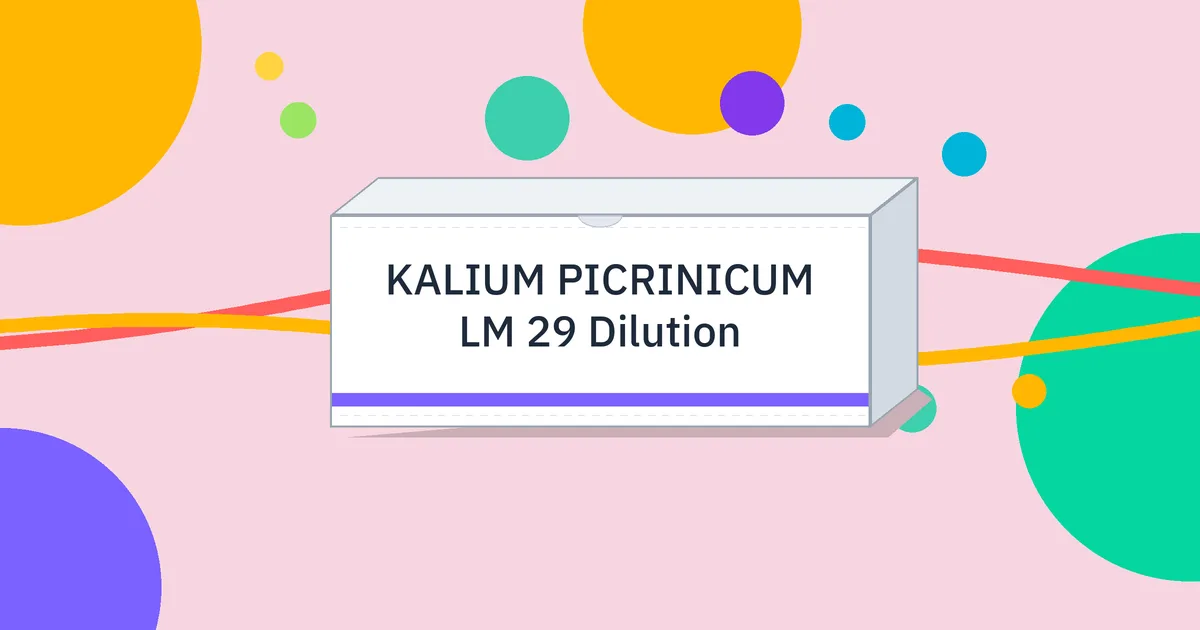 Symbolbild: Packung mit der Aufschrift KALIUM PICRINICUM LM 29 Dilution (PZN 12925192) – Verfügbarkeit und Bezug in Apotheken in Frankfurt am Main