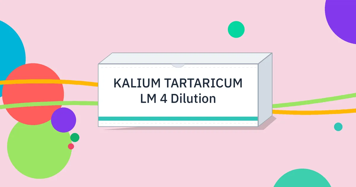 Symbolbild: Packung mit der Aufschrift KALIUM TARTARICUM LM 4 Dilution (PZN 12926636) – Verfügbarkeit und Bezug in Apotheken in Frankfurt am Main