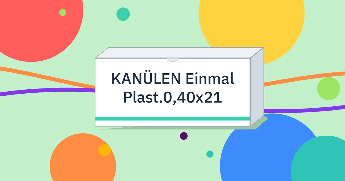 Symbolbild: Packung mit der Aufschrift KANÜLEN Einmal Plast.0,40x21 (PZN 01964705) – Verfügbarkeit und Bezug in Apotheken in Frankfurt am Main