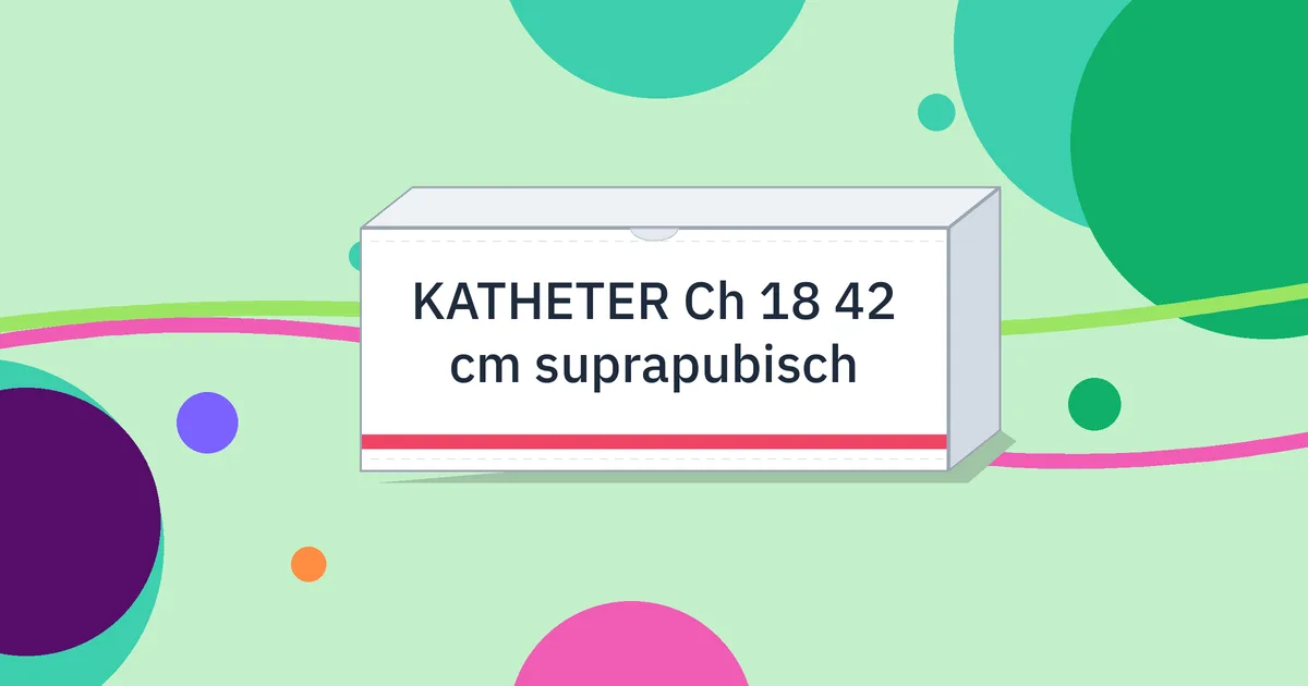 Symbolbild: Packung mit der Aufschrift KATHETER Ch 18 42 cm suprapubisch (PZN 01464227) – Verfügbarkeit und Bezug in Apotheken in Frankfurt am Main
