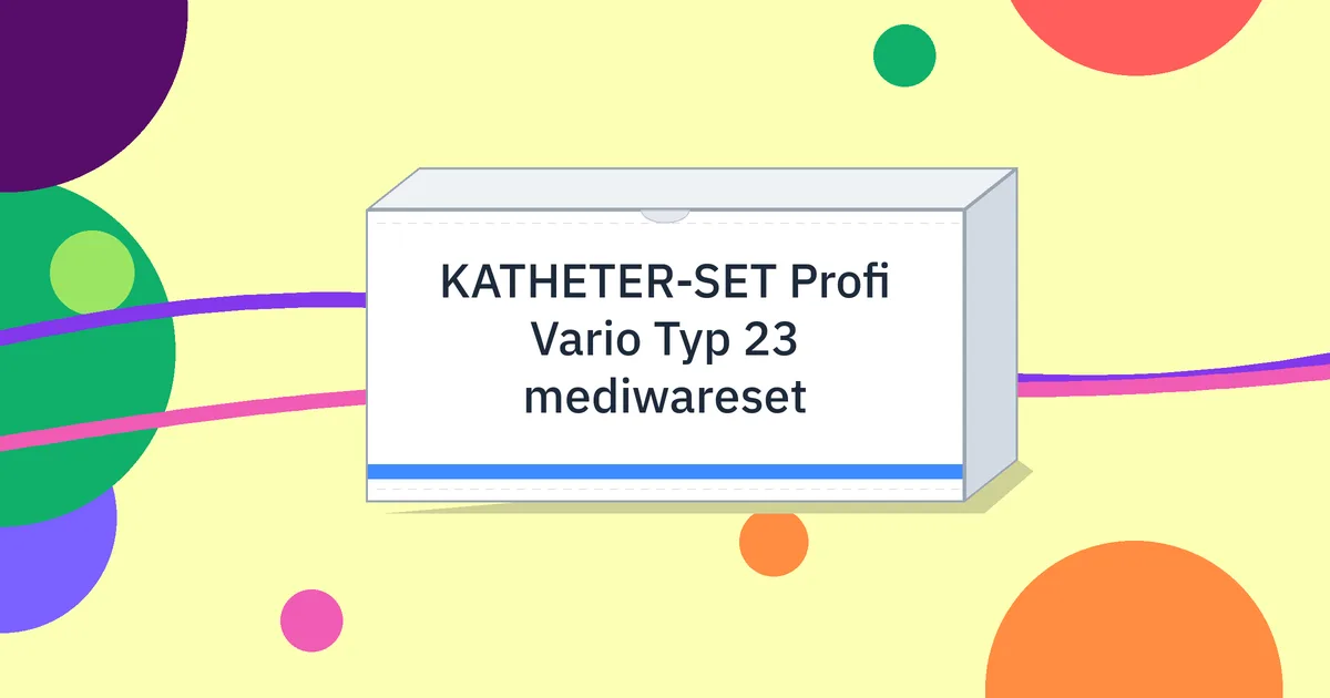 Symbolbild: Packung mit der Aufschrift KATHETER-SET Profi Vario Typ 23 mediwareset (PZN 19471096) – Verfügbarkeit und Bezug in Apotheken in Frankfurt am Main