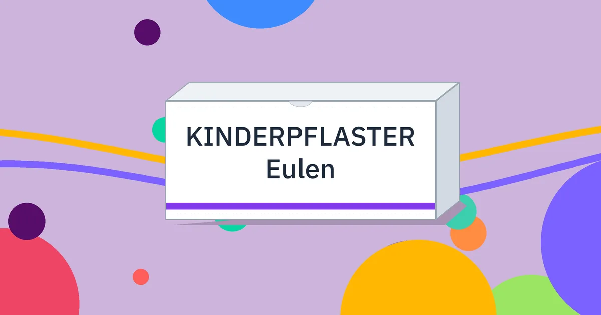 Symbolbild: Packung mit der Aufschrift KINDERPFLASTER Eulen (PZN 11349237) – Verfügbarkeit und Bezug in Apotheken in Frankfurt am Main