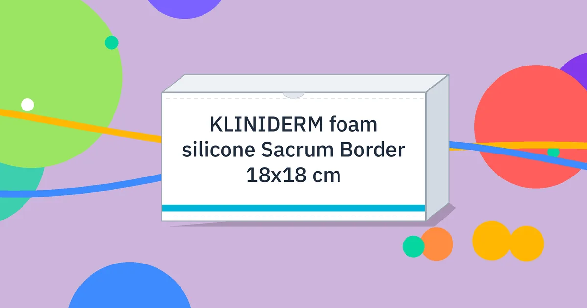 Symbolbild: Packung mit der Aufschrift KLINIDERM foam silicone Sacrum Border 18x18 cm (PZN 13197429) – Verfügbarkeit und Bezug in Apotheken in Frankfurt am Main