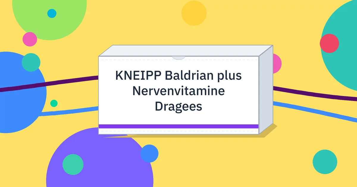Symbolbild: Packung mit der Aufschrift KNEIPP Baldrian plus Nervenvitamine Dragees (PZN 07798751) – Verfügbarkeit und Bezug in Apotheken in Frankfurt am Main