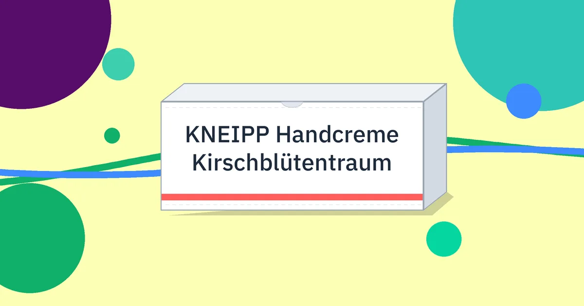 Symbolbild: Packung mit der Aufschrift KNEIPP Handcreme Kirschblütentraum (PZN 20196703) – Verfügbarkeit und Bezug in Apotheken in Frankfurt am Main