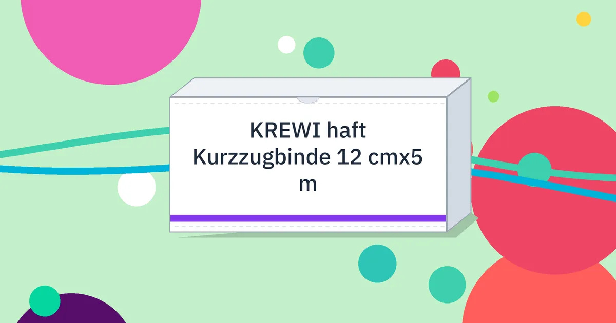 Symbolbild: Packung mit der Aufschrift KREWI haft Kurzzugbinde 12 cmx5 m (PZN 11337866) – Verfügbarkeit und Bezug in Apotheken in Frankfurt am Main
