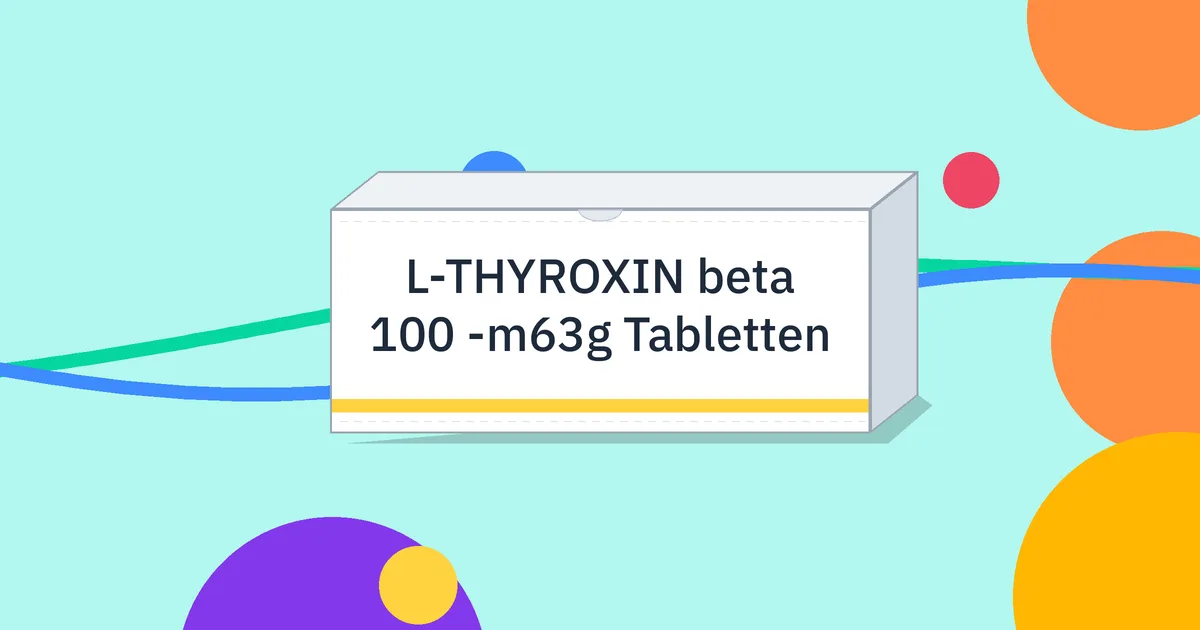 Symbolbild: Packung mit der Aufschrift L-THYROXIN beta 100 -m63g Tabletten (PZN 02134153) – Verfügbarkeit und Bezug in Apotheken in Frankfurt am Main
