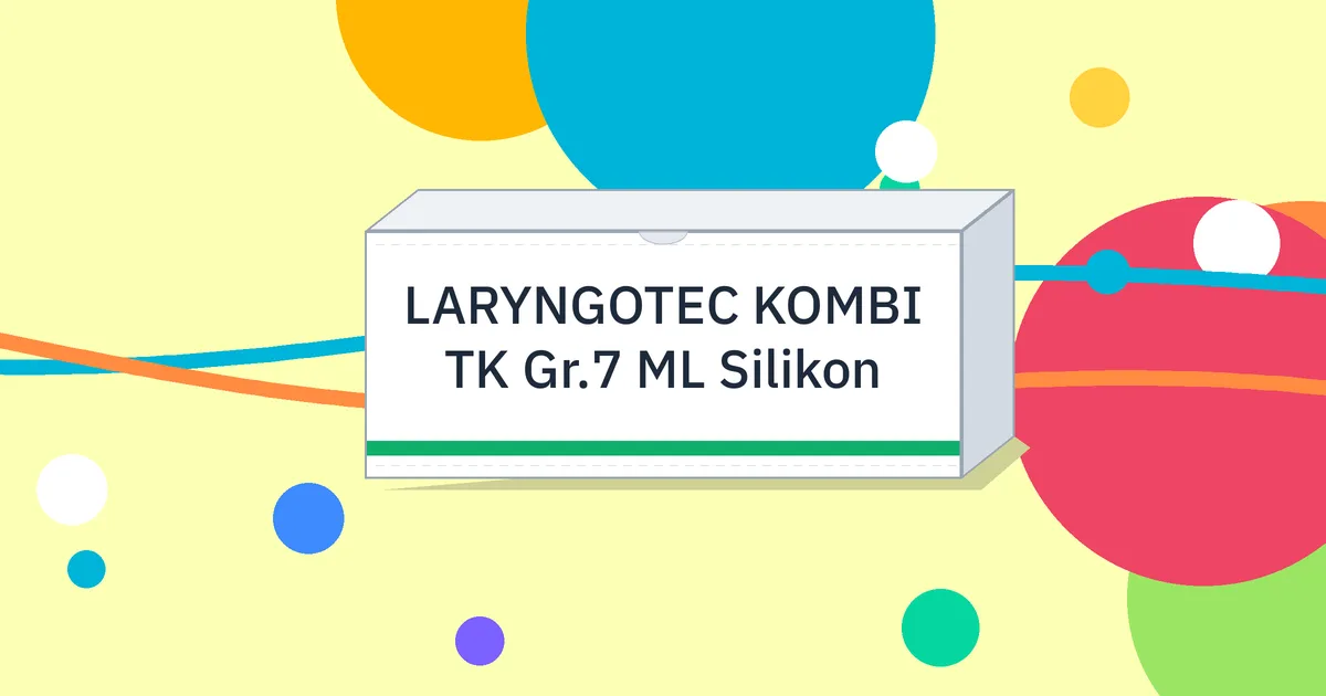 Symbolbild: Packung mit der Aufschrift LARYNGOTEC KOMBI TK Gr.7 ML Silikon (PZN 08434330) – Verfügbarkeit und Bezug in Apotheken in Frankfurt am Main