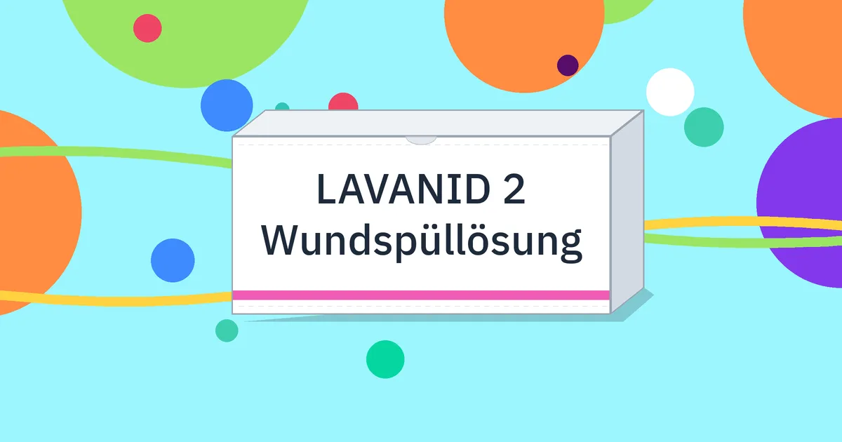 Symbolbild: Packung mit der Aufschrift LAVANID 2 Wundspüllösung (PZN 02178564) – Verfügbarkeit und Bezug in Apotheken in Frankfurt am Main