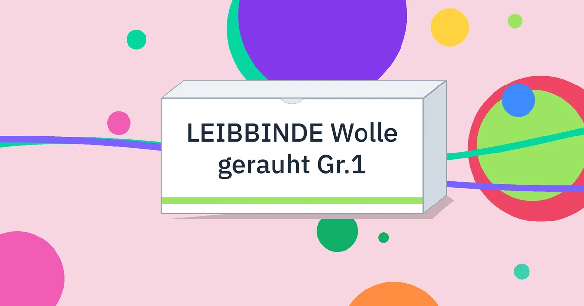 Symbolbild: Packung mit der Aufschrift LEIBBINDE Wolle gerauht Gr.1 (PZN 01731869) – Verfügbarkeit und Bezug in Apotheken in Frankfurt am Main