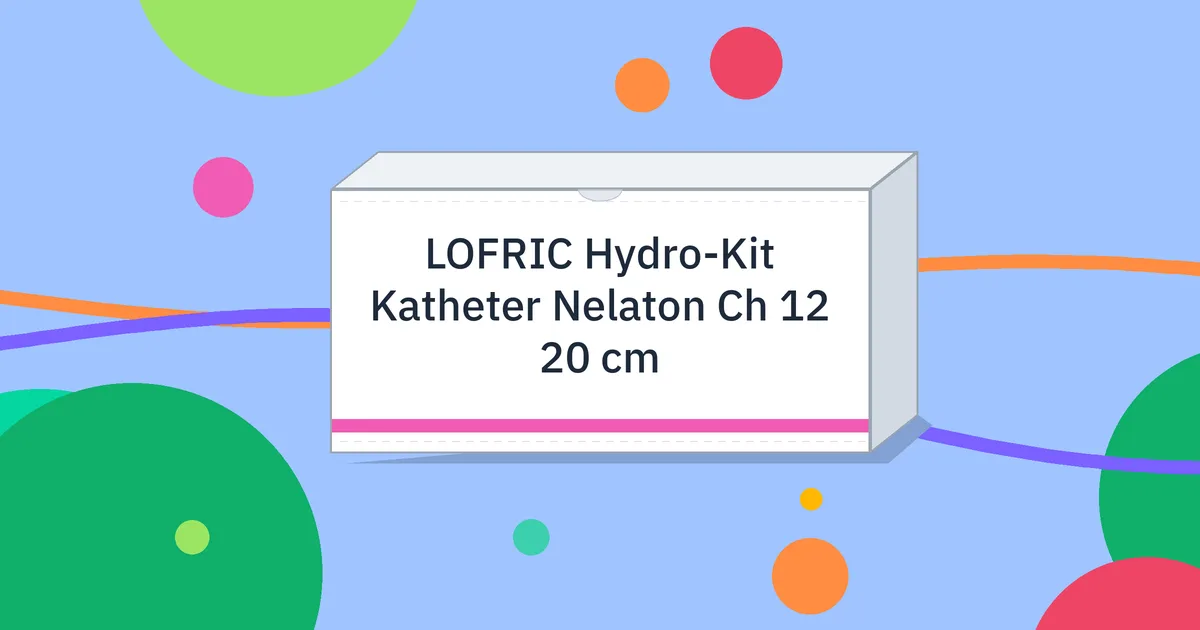 Symbolbild: Packung mit der Aufschrift LOFRIC Hydro-Kit Katheter Nelaton Ch 12 20 cm (PZN 17153860) – Verfügbarkeit und Bezug in Apotheken in Frankfurt am Main